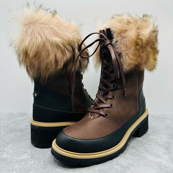 Snow & Ross | Shoes | New Snow Ross Brown Black Leather Winter Boots ...